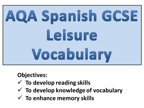 GCSE Spanish: Revision Starters | Teaching Resources