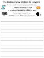 The Listeners by Walter de la Mare L3-5 Lesson 2 | Teaching Resources