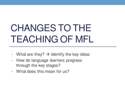 Changes to MFL teaching | Teaching Resources