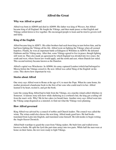 Alfred the Great | Teaching Resources