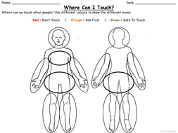 Where Is It Safe To Touch? PSHE Worksheet | Teaching Resources