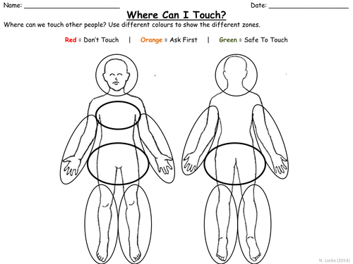 Where Is It Safe To Touch? PSHE Worksheet | Teaching Resources