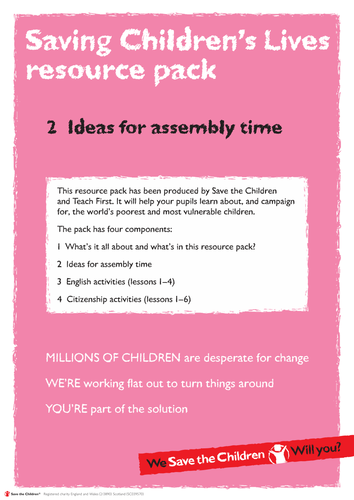 Saving Children's Lives: Resource Pack for Schools | Teaching Resources