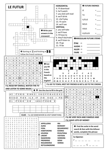 Future tense word games in French | Teaching Resources
