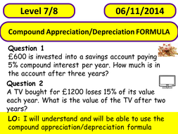Compound Interest Formula | Teaching Resources