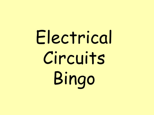 Electrical Circuit Symbols Bingo | Teaching Resources