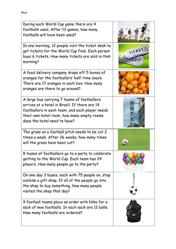 World Cup Multiplication Word Problems | Teaching Resources