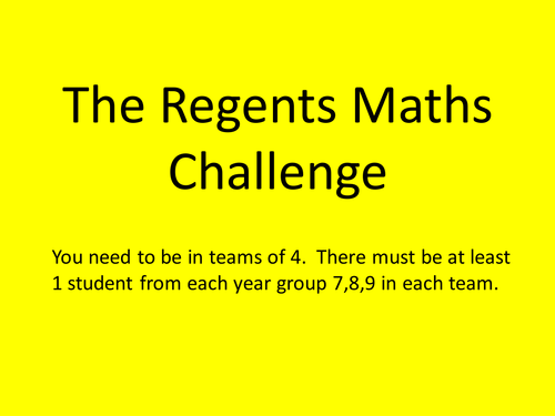Maths Team Challenge - Inter-School Quiz Resources | Teaching Resources