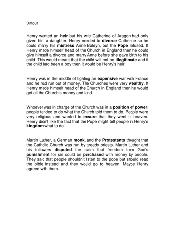 Henry VIII and the Break with Rome | Teaching Resources