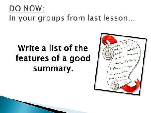 Writing a Summary Lessons | Teaching Resources