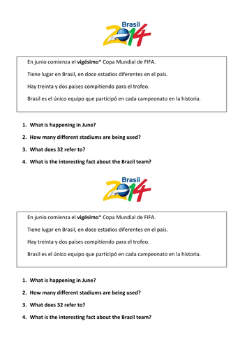 La Copa Mundial | Teaching Resources