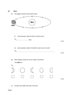 Earth in Space - Levelled SATS questions | Teaching Resources