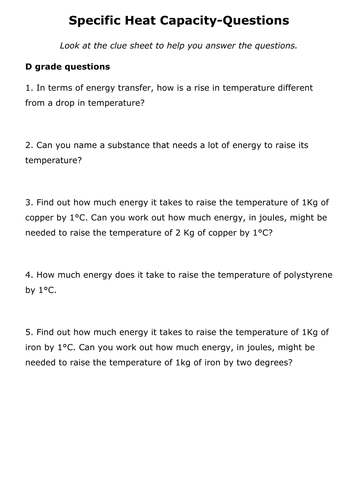 AQA-P1-1-Energy transfer by heating | Teaching Resources