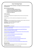 Future technology project | Teaching Resources