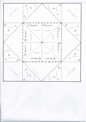 Make your own fortune teller - percentages! | Teaching Resources