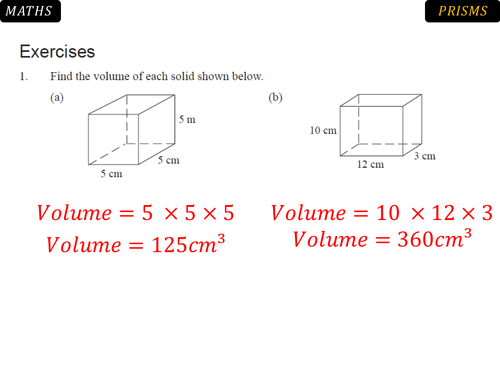Volumes of Prisms | Teaching Resources