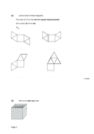 3D shapes - Levelled SATs questions | Teaching Resources