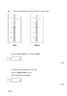 Negative Numbers - Levelled SATs questions | Teaching Resources