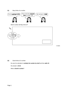 Inverse Operations - Levelled SATs questions by paul urry - UK Teaching ...