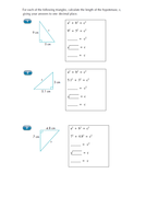 Pythagoras finding the longest side | Teaching Resources