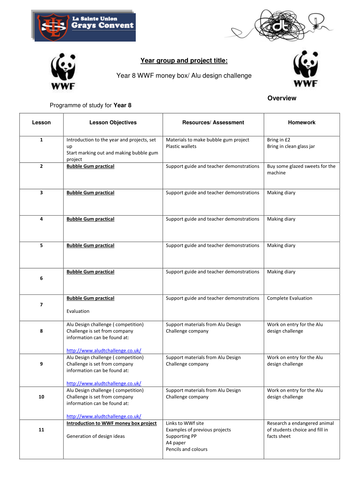 WWF money box project- year 8 | Teaching Resources