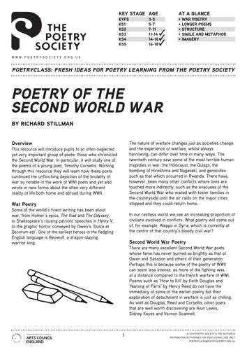Poetry of the Second World War | Teaching Resources