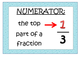 Numerator And Denominator Poster Equivalent Fractions And Factors