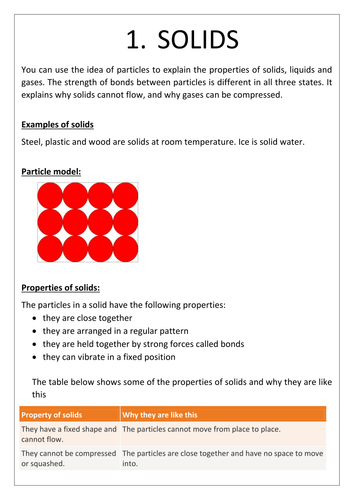 Kinetic Theory Of Matter Worksheet