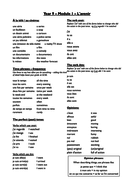 KS3 French Module Vocab Lists | Teaching Resources