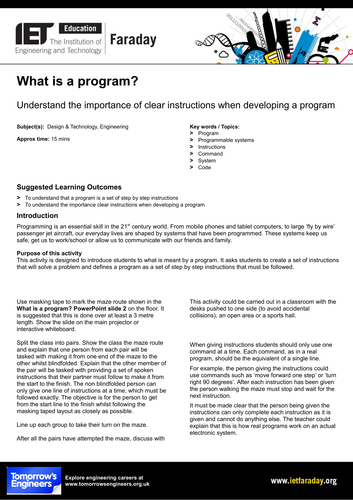 What is a program? | Teaching Resources