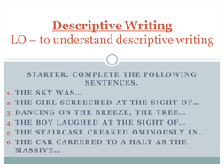 Descriptive Writing for IGCSE | Teaching Resources