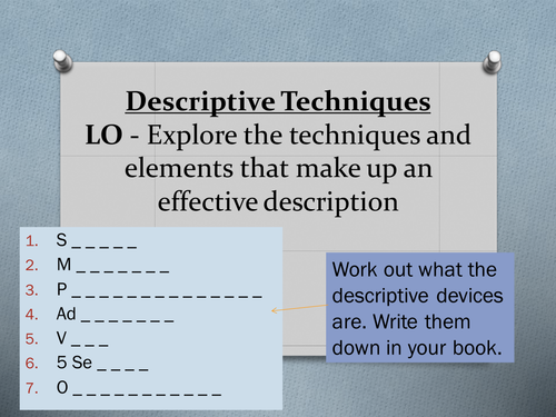 Descriptive Writing For Igcse Teaching Resources