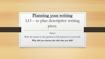 Descriptive Writing for IGCSE | Teaching Resources