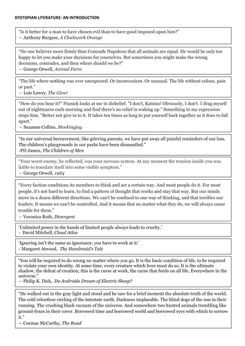 An Introduction to Dystopian Literature | Teaching Resources