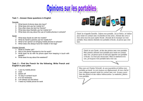 Les jeunes et les téléphones portables | Teaching Resources