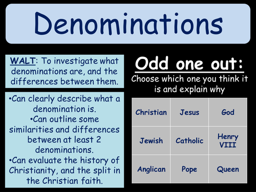 Christian Denominations | Teaching Resources