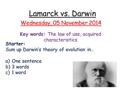 Darwin vs. Lamarck by zuba102 - UK Teaching Resources - TES