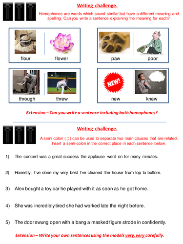Independent writing activities. | Teaching Resources