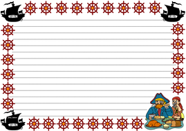 Talk Like A Pirate Themed Lined Paper and Pageborder | Teaching Resources