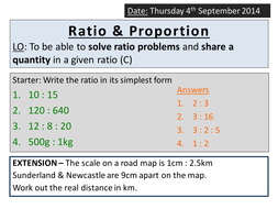 KS4 Ratio - Sharing / Dividing in a Quantity | Teaching Resources