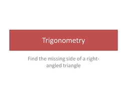 Trigonometry Sohcahtoa Missing Side Worked Example Teaching Resources