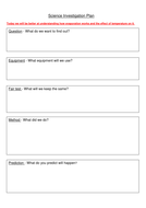 Science Investigation Sheet | Teaching Resources