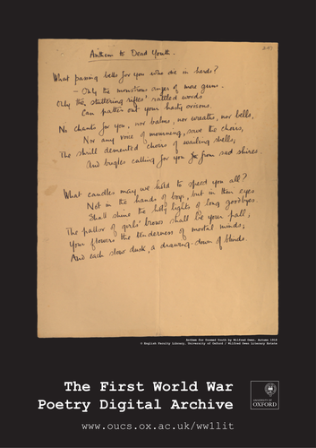 World War One Poetry Classroom Posters | Teaching Resources