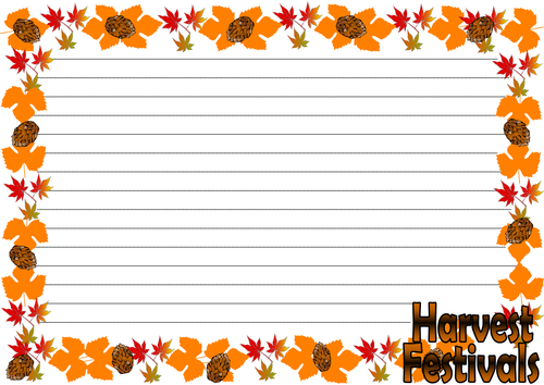 Harvest Festivals Themed Lined paper and Pageborder | Teaching Resources