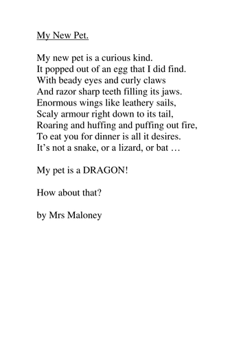 Dragon Poems | Teaching Resources