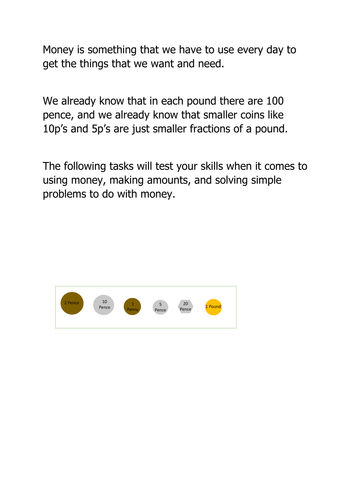 Money Tasks | Teaching Resources