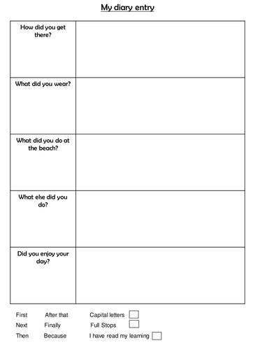 Seaside diary entry | Teaching Resources