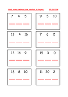 Ordering numbers from smallest to largest | Teaching Resources