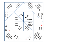 Simultaneous equation chatterbox | Teaching Resources