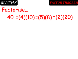The Factor theorem | Teaching Resources